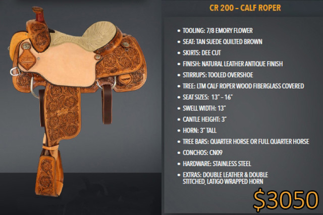 Custom Tooled Calf Roping Saddle | Best Ever Pads