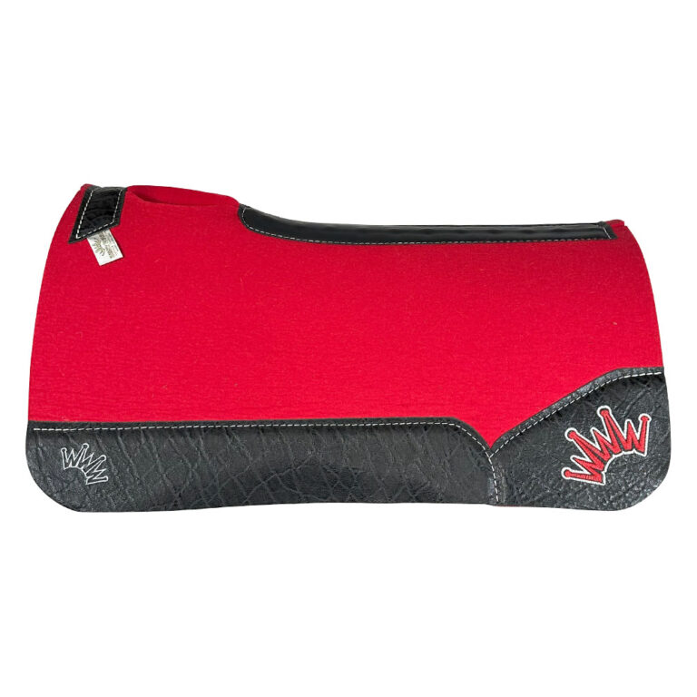 Red Kush Saddle Pad with Black Elephant - Crown in White/Red Embroidery ...